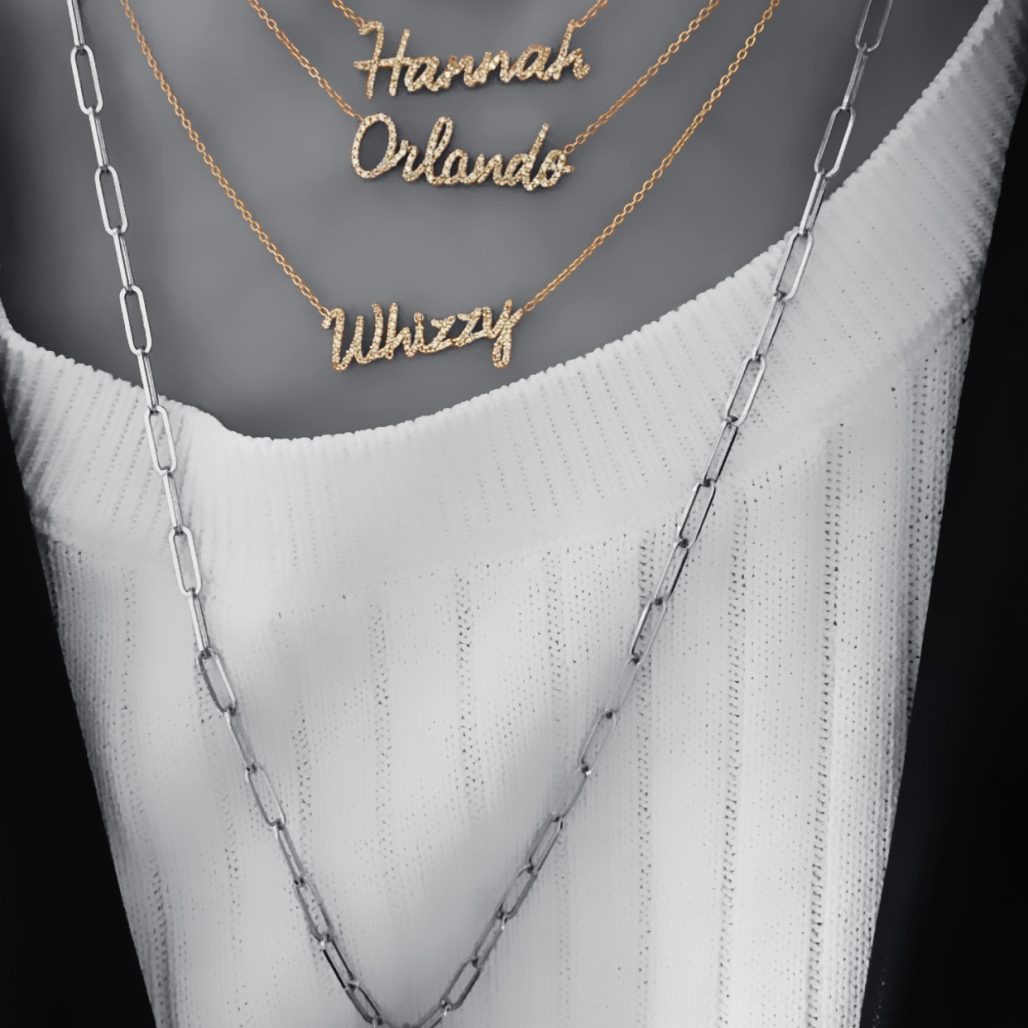 Diamond Script Name Necklace